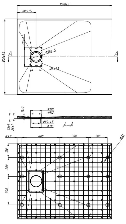 BPS-koupelny Obdélníková akrylátová sprchová vanička HYD-OSV-JUKO 100x80 černá
