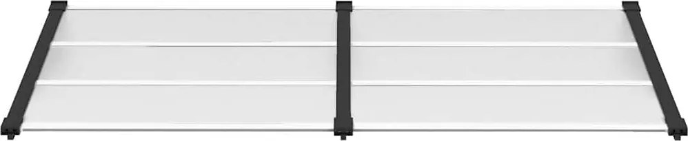 Vchodová stříška černá a průhledná 199 x 90 cm polykarbonát 153685