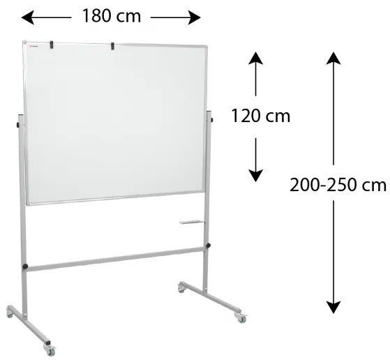 Mobilní tabule 180 x 120 cm ALLboards INDUSTRY TPJ1812