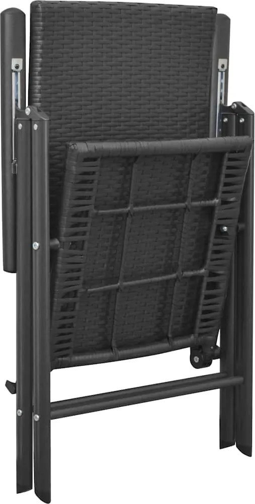 7dílný zahradní jídelní set černý 3060061
