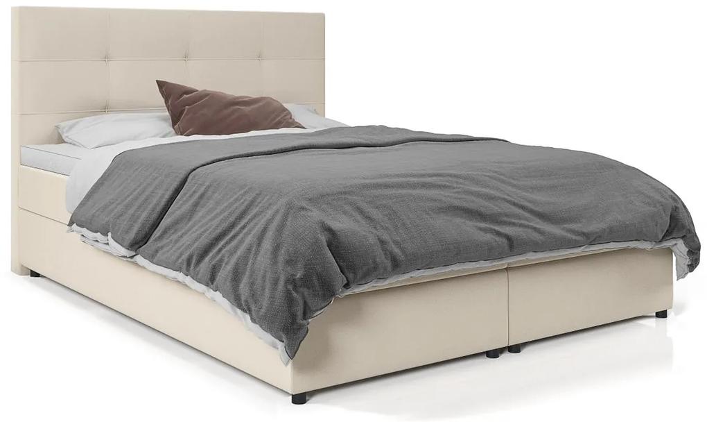 Designová postel MALIKA - 160x200, tmavě béžová