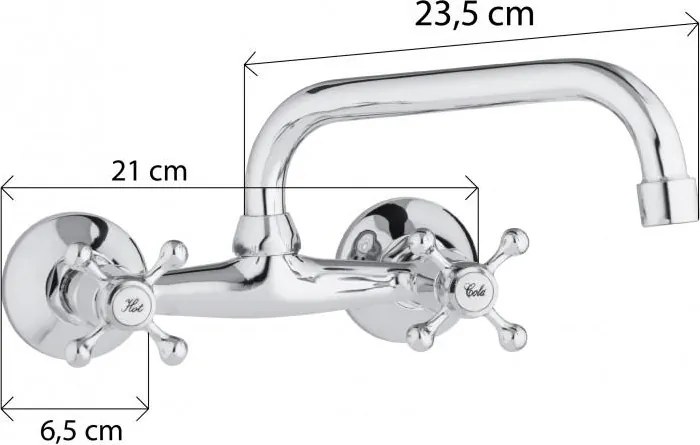 Erga Astro, nástěnná dřezová baterie 150mm, chromová, ERG-YKA-BZ.ASTRO-CHR