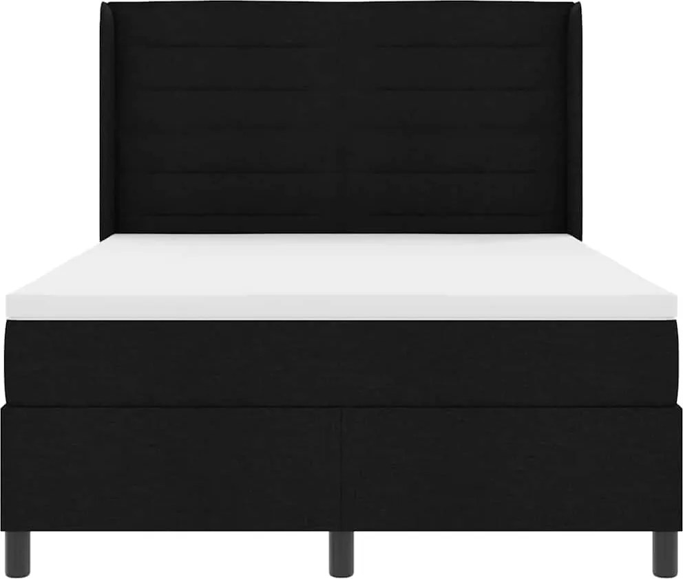 Postel s boxspringem s polštářem Černý 200 x 140 cm textil 3341583