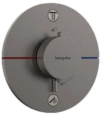 Hansgrohe ShowerSelect Comfort - Termostatická baterie pod omítku, pro 2 spotřebiče, kartáčovaný černý chrom 15554340