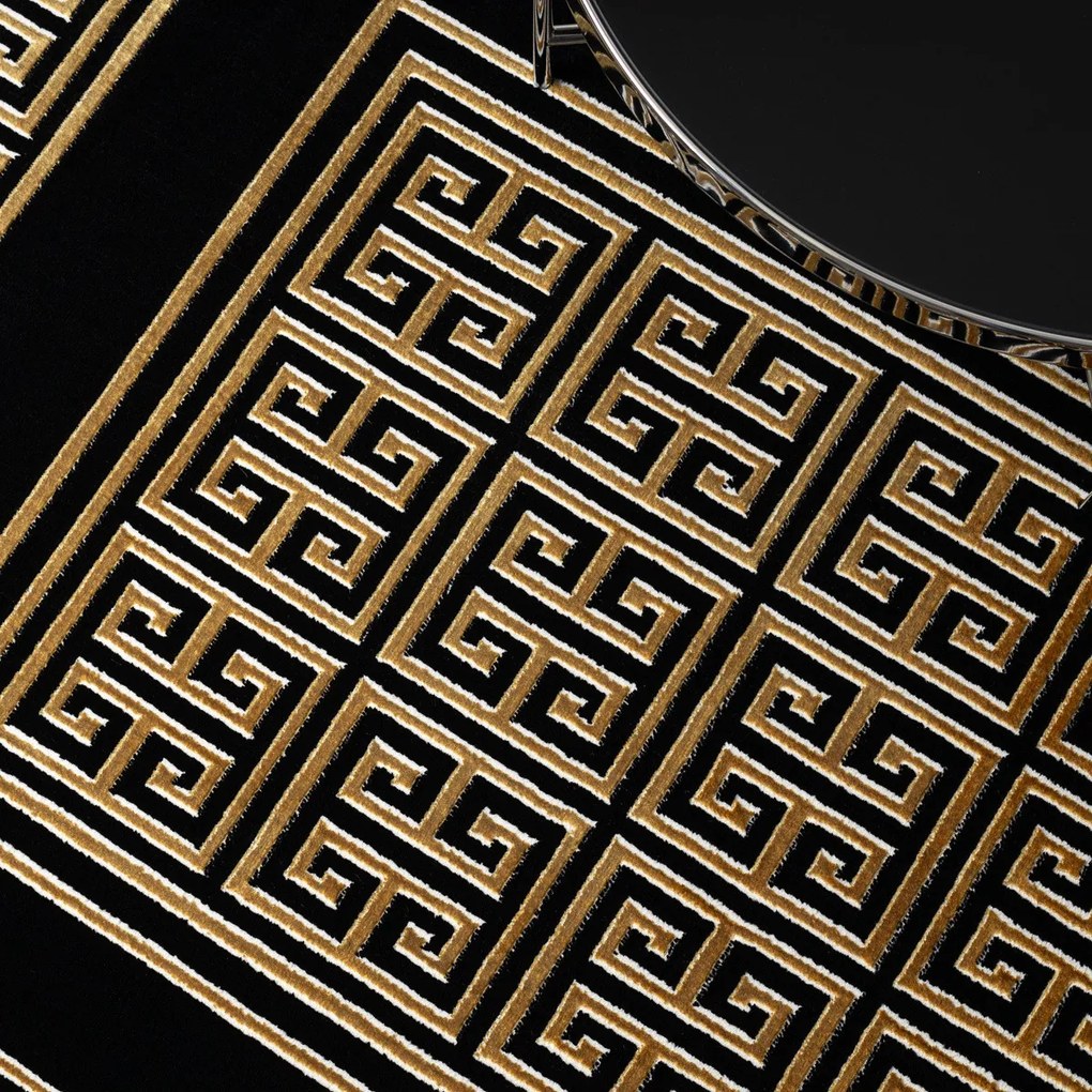 Dywany Łuszczów, Kusový koberec Allure 1968 black/gold, 80x150, černá, kancelář