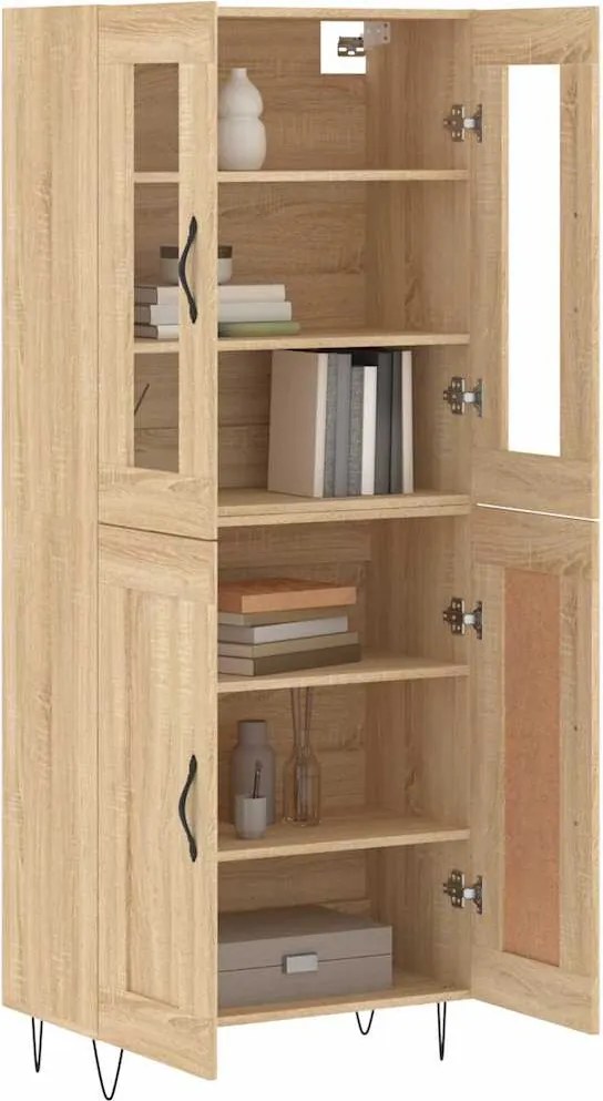 Skříň highboard dub sonoma 69,5 x 34 x 180 cm kompozitní dřevo 3198372