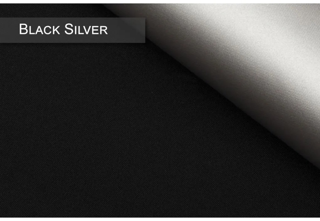 Dekodum Termoizolační roleta v bílé kazetě, barva látky Black Silver Šířka (cm): 68, Výška (cm): Balkonová (do 200 cm), Strana mechanismu: Práva