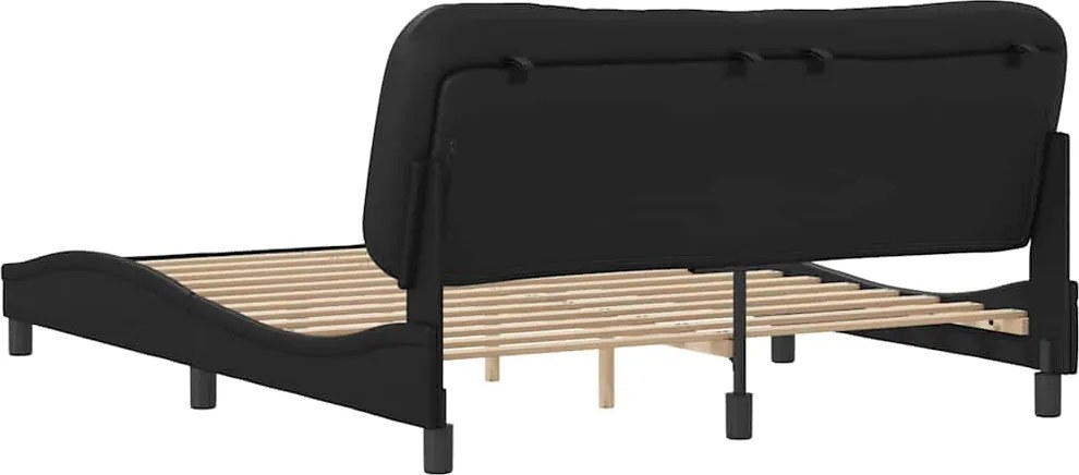 Rám postele bez matrace Hvar černý 160x200 cm umělá kůže 3208009