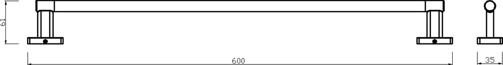 Novaservis - Držák ručníků GRETA 600 mm, chrom, AGR09