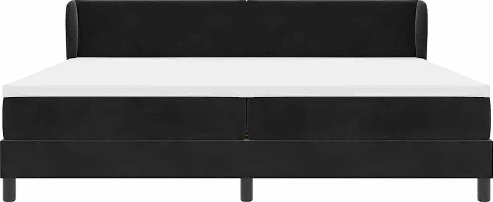 Postel s boxspringem s čelo Černá 200 x 200 cm samet 3340462