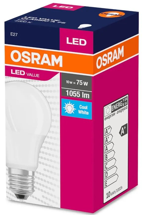 Žárovka LED 11,5W/840 E27 Value Cl A 75 Fr