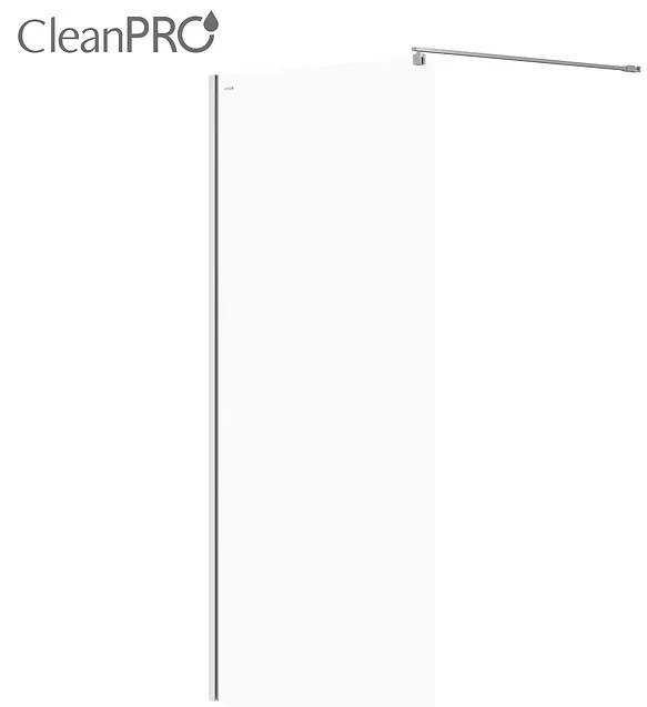 Cersanit Mille, sprchová zástěna typu Walk-In 100x200 cm, 8mm čiré sklo, chromový profil, S161-001