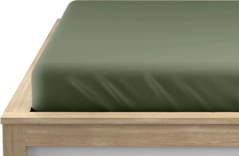 Jersey prostěradlo EXCLUSIVE tmavě zelené 200x220 cm, 100% bavlna