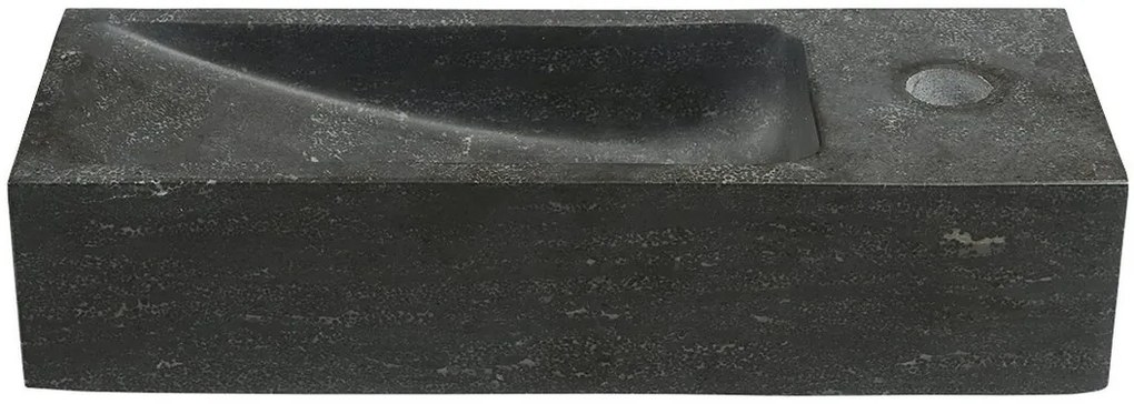 Sapho, BLOK kamenné umyvadlo 38x8x14 cm, černý Antracit, 2401-31