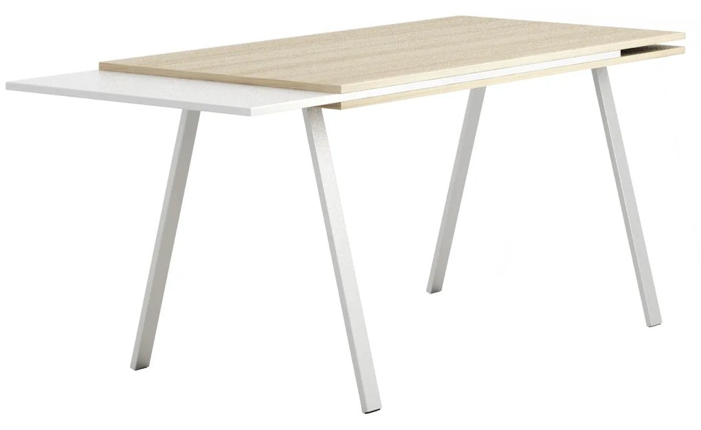 PLAN Pracovní stůl BOARDS wood, dub přírodní, 1400x750 mm