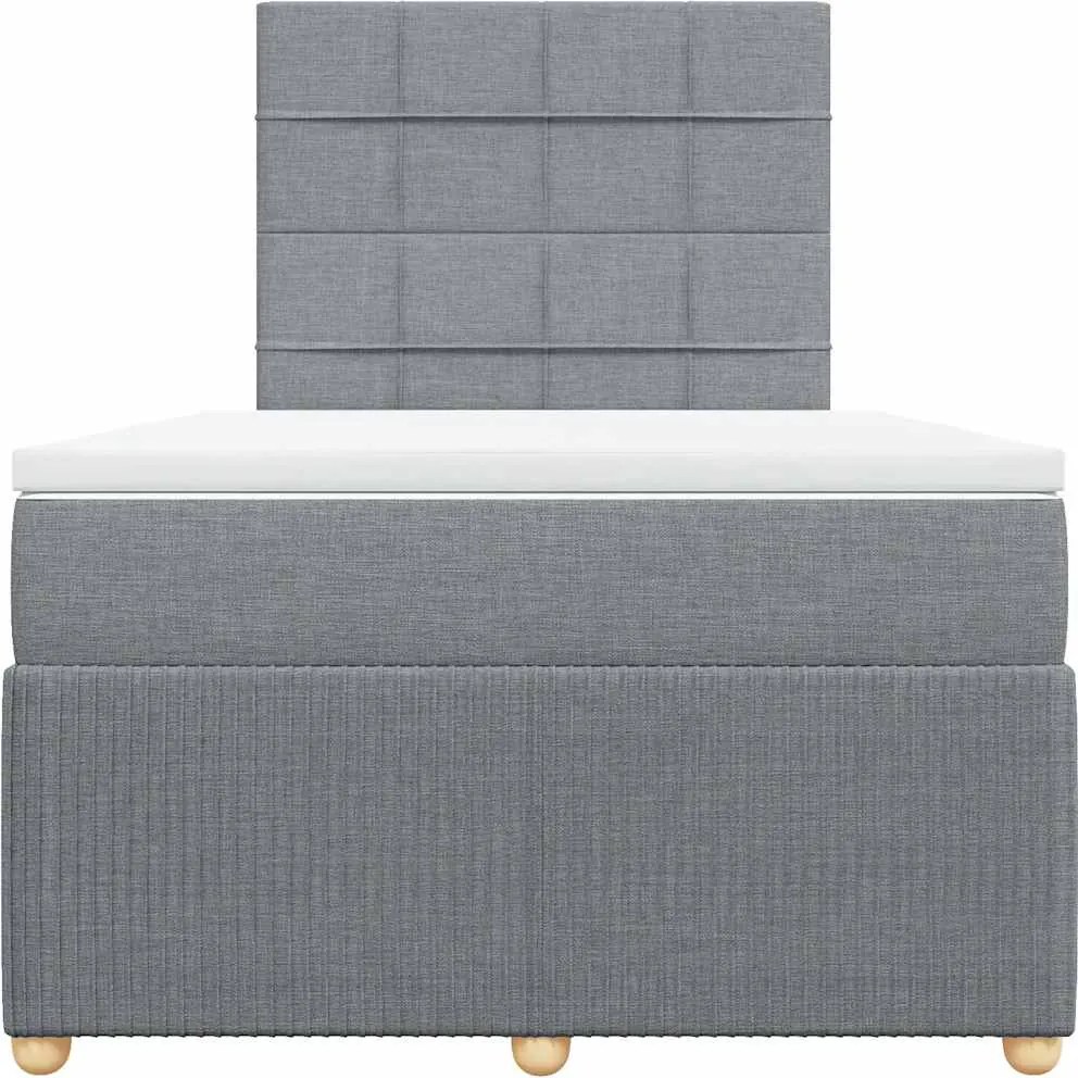 Box spring postel s matrací světle šedá 120x190 cm textil 3294295