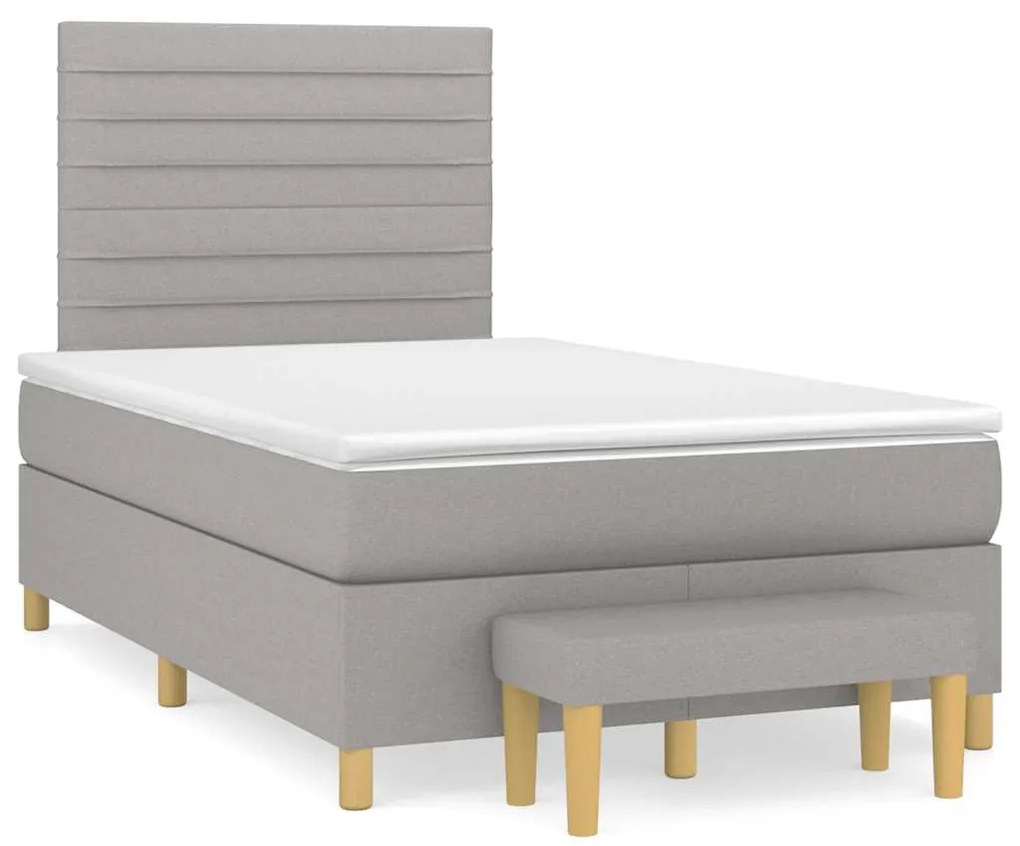 Box spring postel s matrací světle šedá 120x190 cm textil 3270411