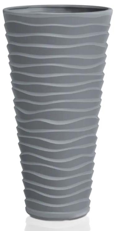 PROSPERPLAST Květináč - SAND SLIM Průměr: 39 cm, Barva: šedá