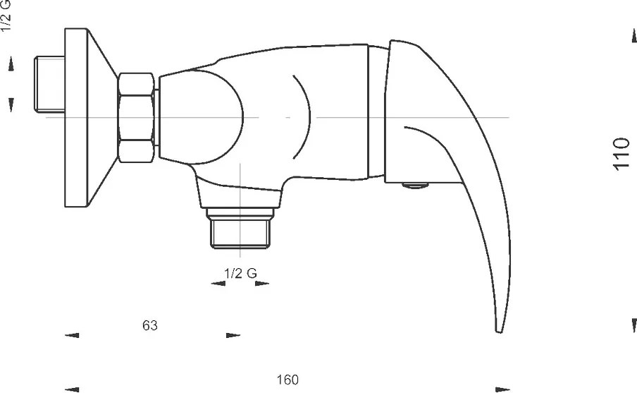 Novaservis Titania Lux Sprchová baterie bez příslušenství 150 mm, chrom, 91060/1,0