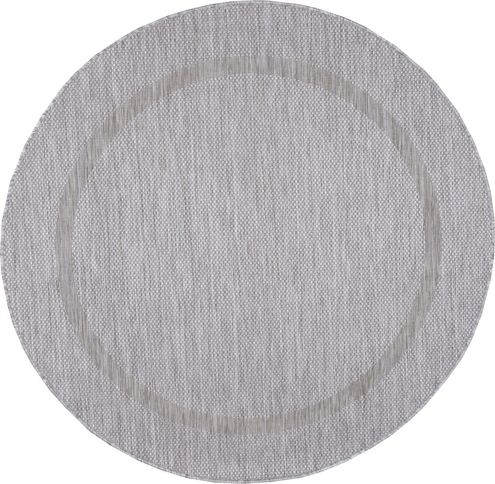 Ayyildiz, Kusový koberec Relax 4311 Silver kruh, 200x200 (průměr) kruh, šedá, chodba / předsíň