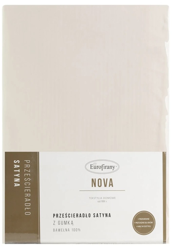 MAKOSATENOVÉ PROSTĚRADLO NOVA 180X200 CM, VÝŠKA 30 CM BÉŽOVÉ