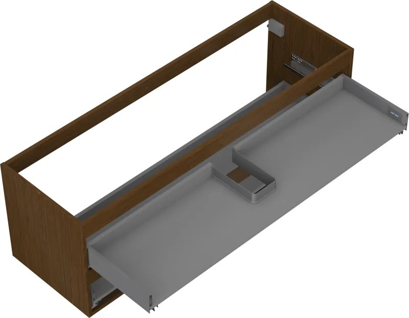 Mexen Box-A, závěsná skříňka 140 cm, 2 zásuvky, ořech, 91AX0-1400-470-2-86
