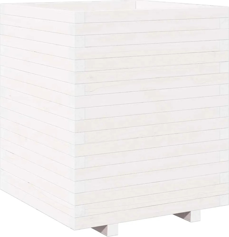 Zahradní truhlík bílý 60 x 60 x 72,5 cm masivní borovice 3282580