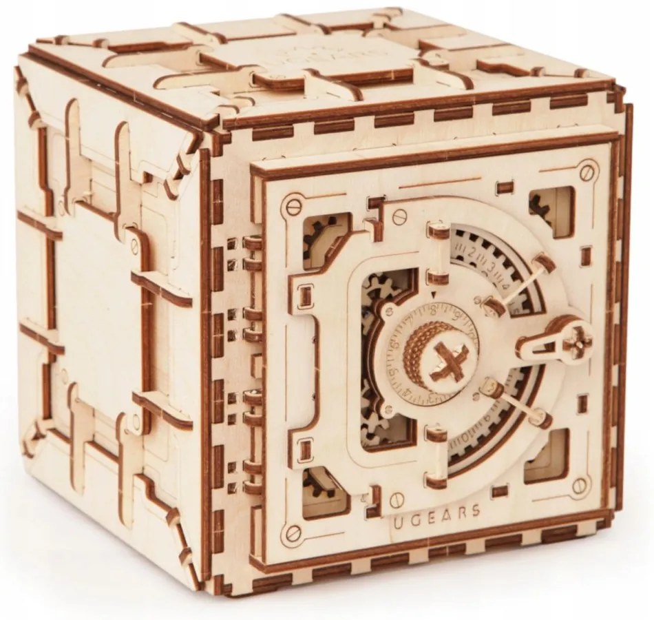 Ugears 3D dřevěné mechanické puzzle Trezor