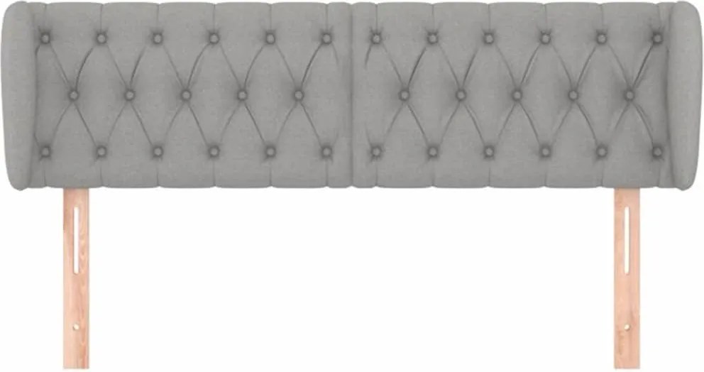 Čelo postele typu ušák světle šedé 147x23x78/88 cm textil 3117478