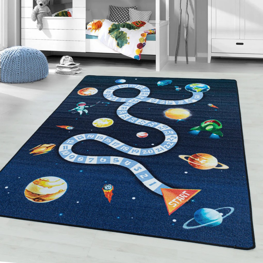Ayyildiz, Dětský kusový koberec Play 2910 navy, 160x230, modrá, dětský pokoj