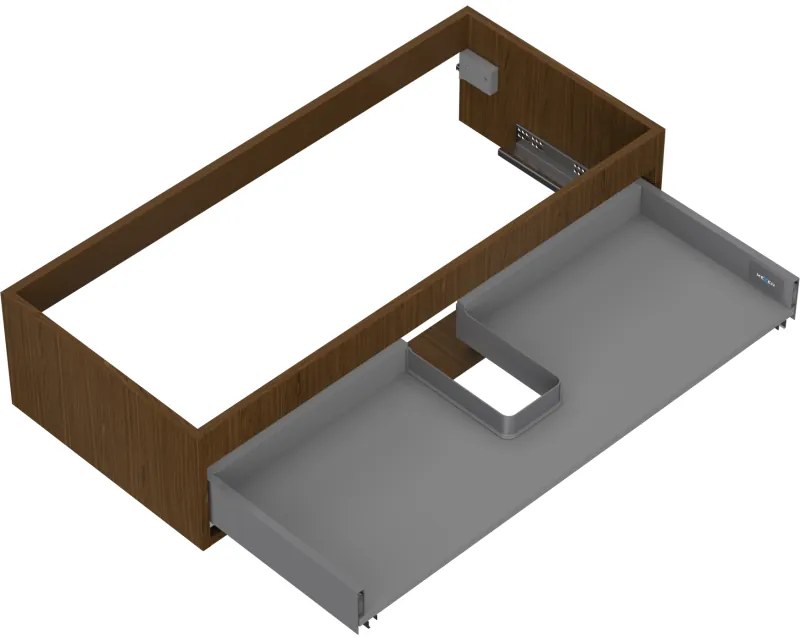 Mexen Box-A, závěsná skříňka 100 cm, 1 zásuvka, ořech, 91AX0-1000-235-1-86