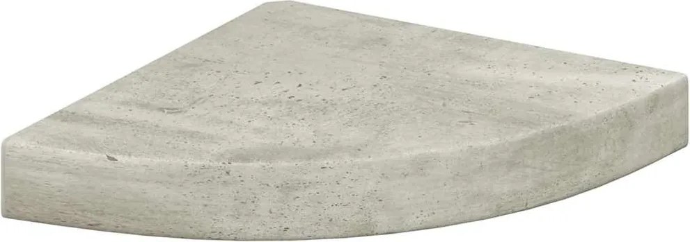 Nástěnné rohové police 4 ks betonově šedé 25 x 25 x 3,8 cm MDF 326635