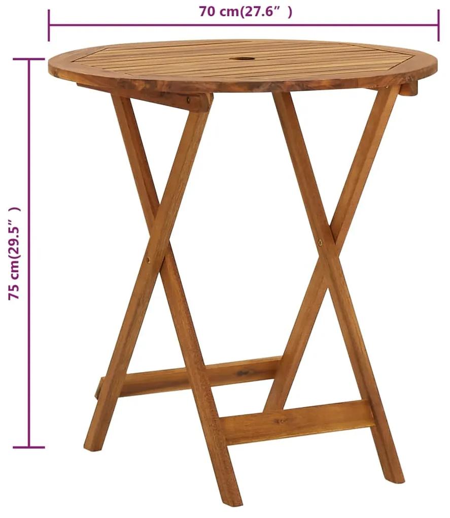 vidaXL Skládací zahradní stolek 70 cm masivní akáciové dřevo