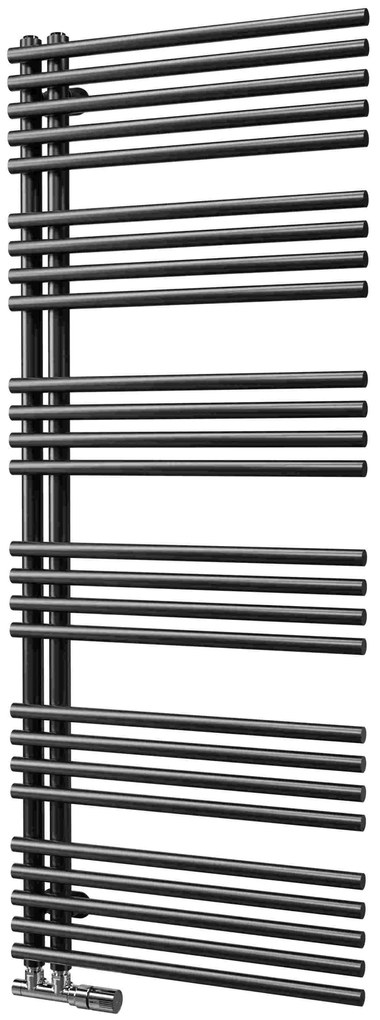 Isan Calypso koupelnový radiator 1774/600, 826 W, středové připojení, DCAP17740600 Barva ISAN: Černá RAL 9005 (19)