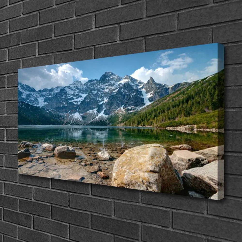Obraz na plátně Hora Jezero Krajina 140x70 cm