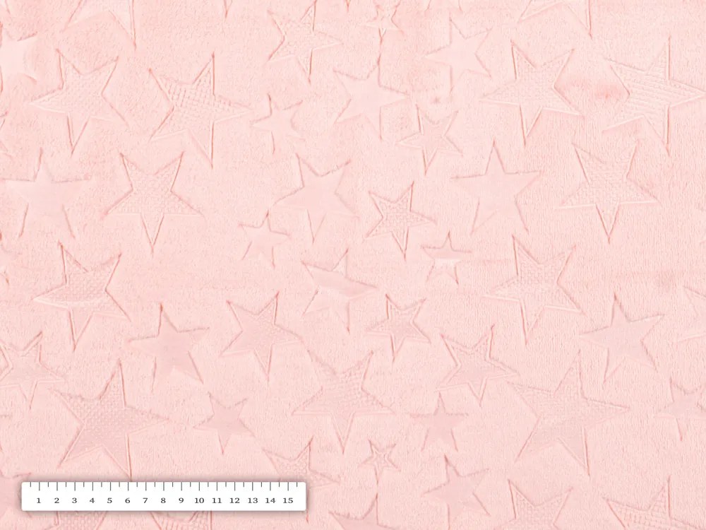 Biante Dětská oboustranná deka Mikroplyš/Polar MIP-005 Hvězdičky - pudrově růžová 100x150 cm