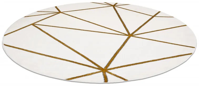 Dywany Łuszczów, Kusový koberec Emerald 1013 cream and gold kruh, 200x200 (průměr) kruh, bílá, ložnice
