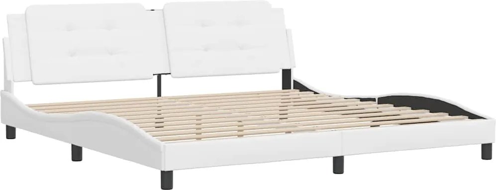 Rám postele bez matrace Zadar bílý 200x200 cm umělá kůže 3208206