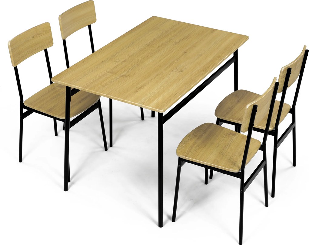 Autronic Jídelní set s 4 židlemi AUT-O2155 Odstín: Staré dřevo 2