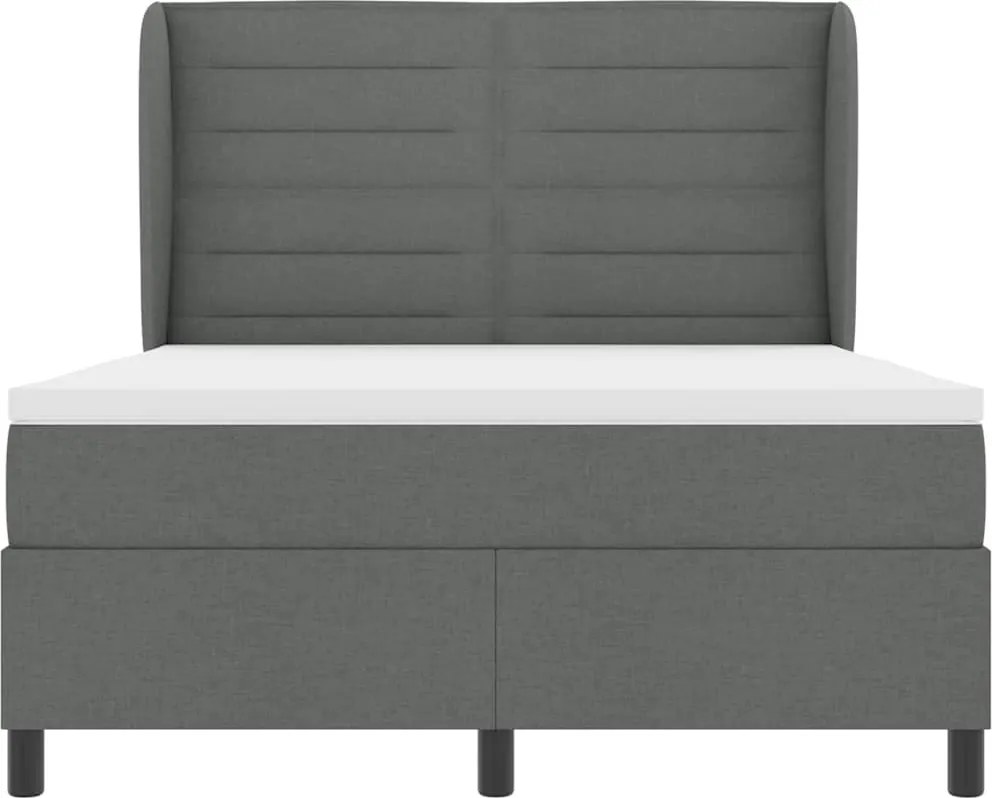 Postel s boxspringem s matrací Tmavě šedá 140 x 190 cm textil 3340495