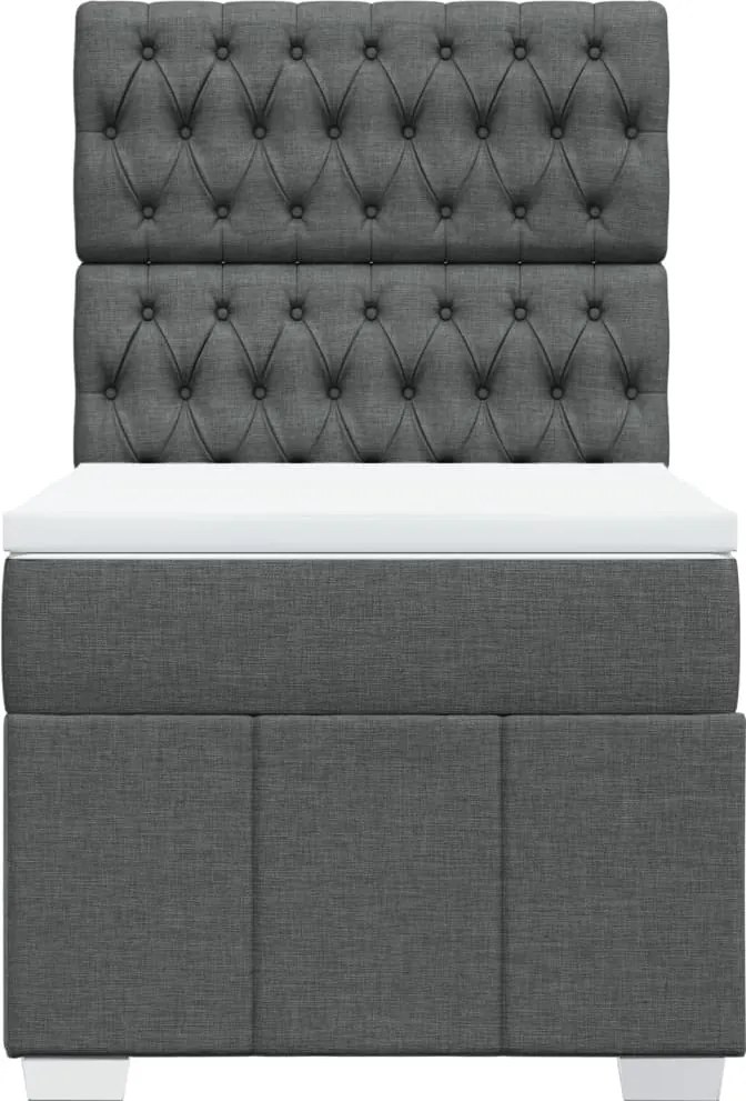 Box spring postel s matrací tmavě šedá 80 x 200 cm textil 3293803