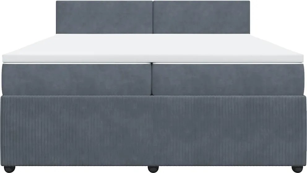 Box spring postel s matrací tmavě šedá 200x200 cm samet 3290125