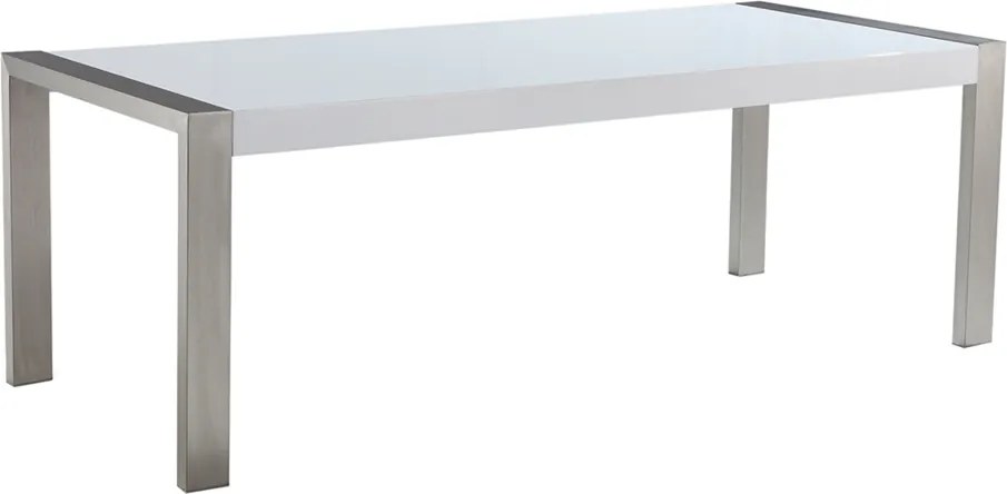 Luxusní bílý nerezový stůl 220 x 90 cm - ARCTIC I