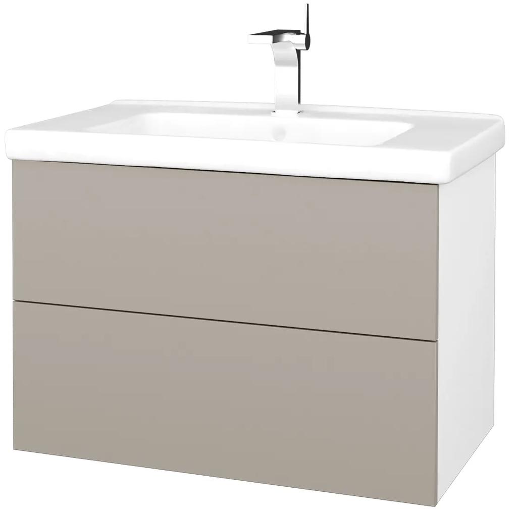 Dřevojas Koupelnová skříň VARIANTE SZZ2 80 (umyvadlo Harmonia) Varianta: M01 Bílá mat / M01 Bílá mat