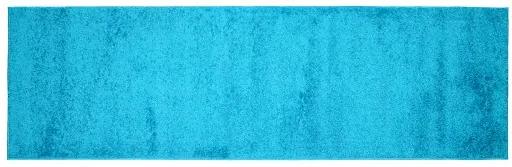 Koberec Běhoun Shaggy DELHI 7388A Jednobarevný tyrkysový modrý Rozměr: 60x200 cm