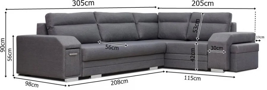 Falco Rohová sedací souprava ALVIN rozkládací s úložným prostorem, levá, růžová Malmo 61