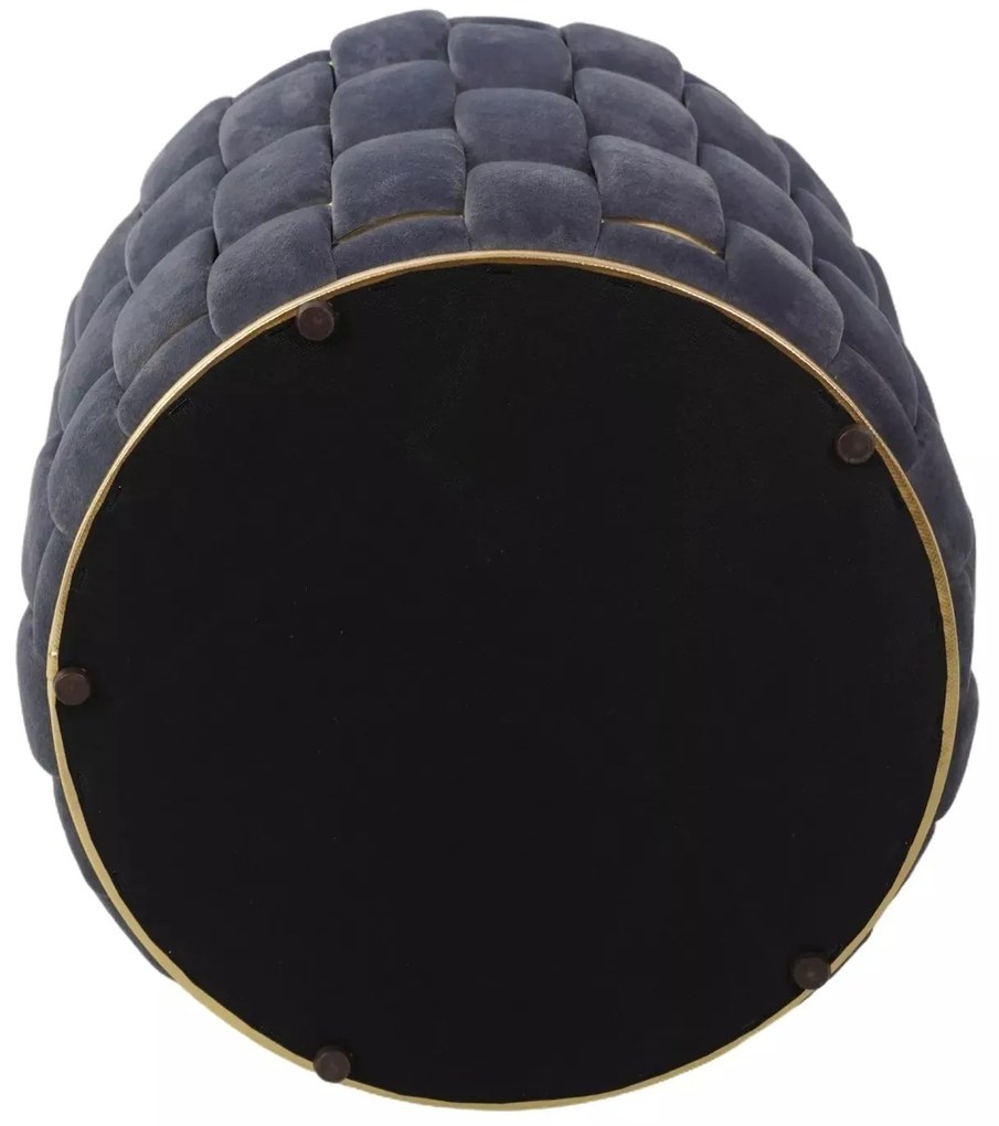 Taburet Tiara Velvet s úložným prostorem šedý/zlatý