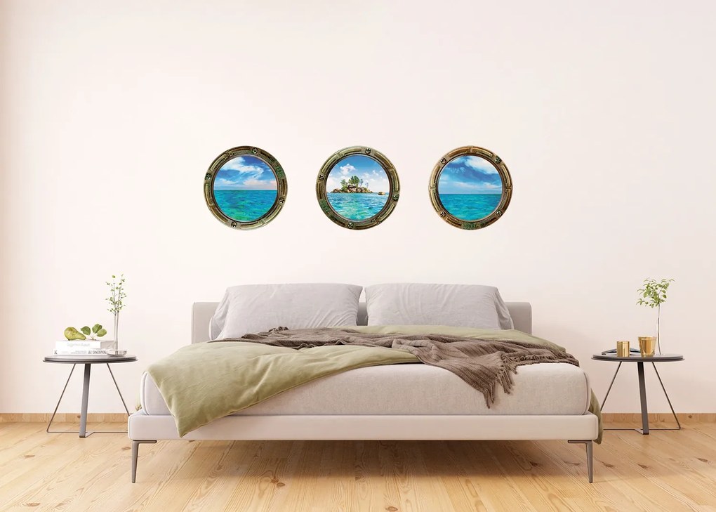 Samolepka na zeď Pohled na Ostrov a Moře | 65 x 85 cm | DF1030