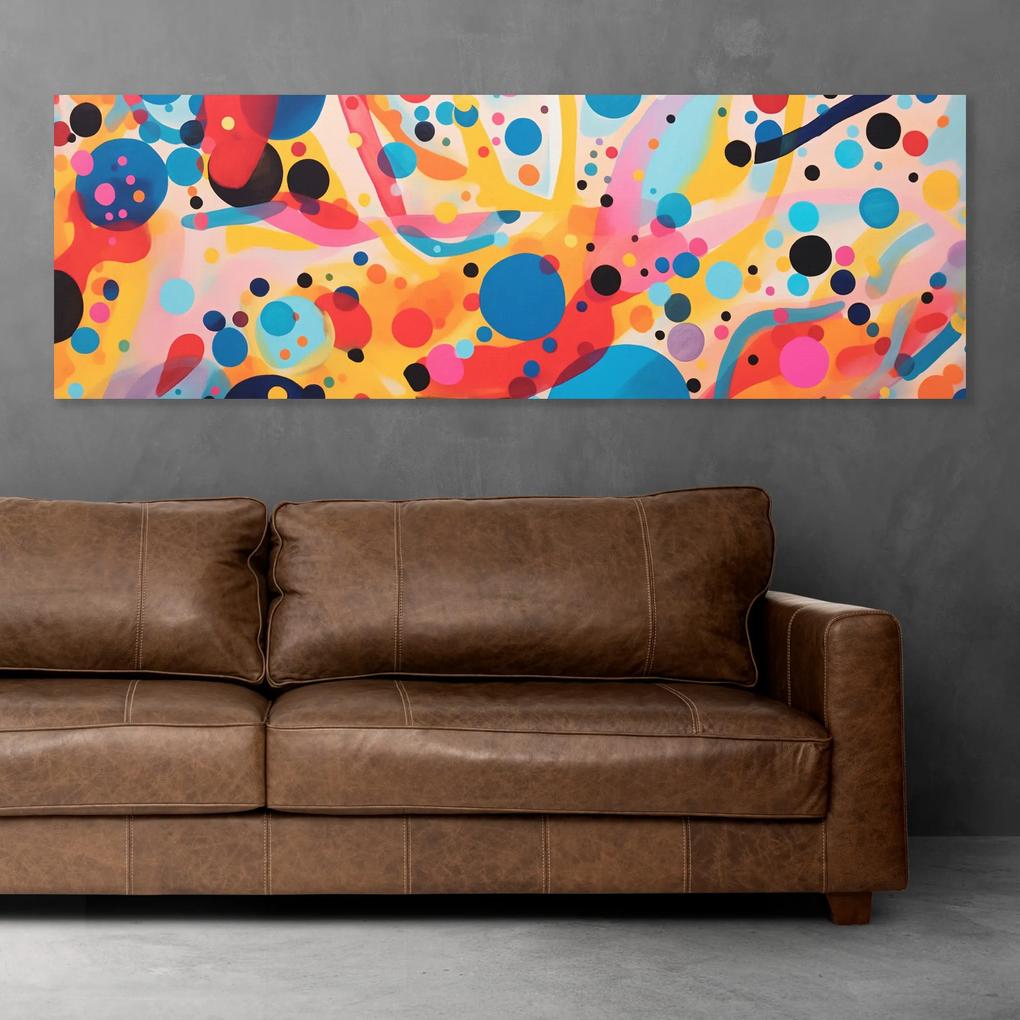 Obraz na plátně - Ozvěny barev, Abstrakce FeelHappy.cz Velikost obrazu: 150 x 50 cm