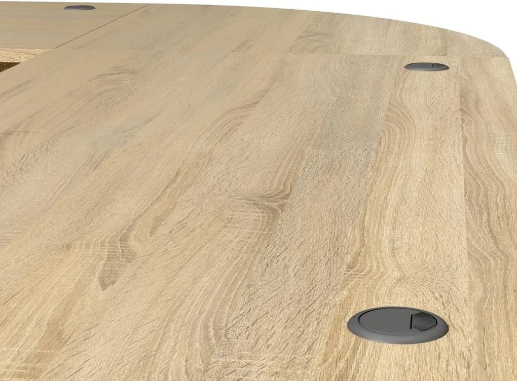 Rohové pracovní místo Modulo 200 x 230 cm, dub sonoma / šedá